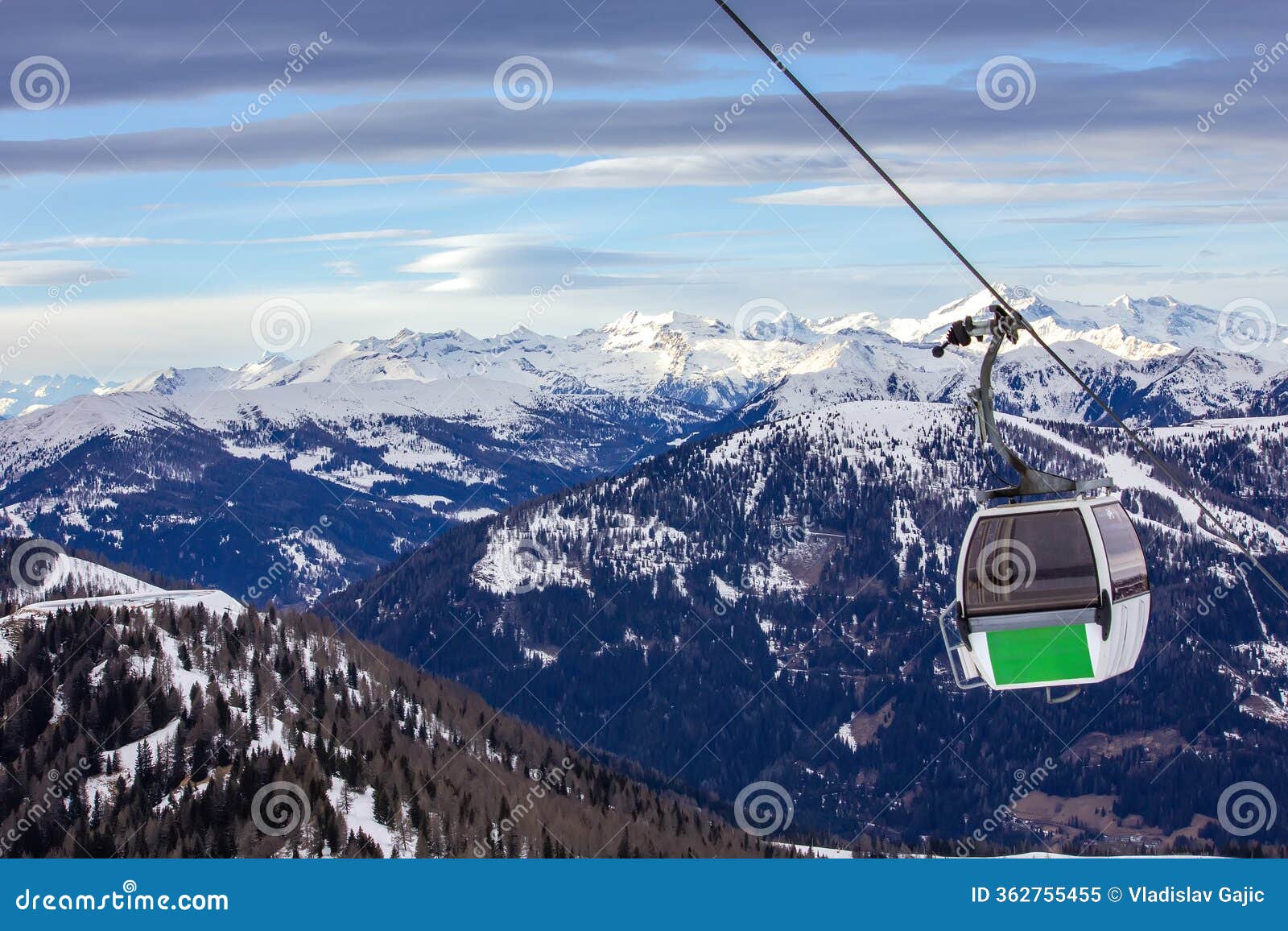 Scenic Gondola Ride in Mountains Stock Image - Image of mountains ...