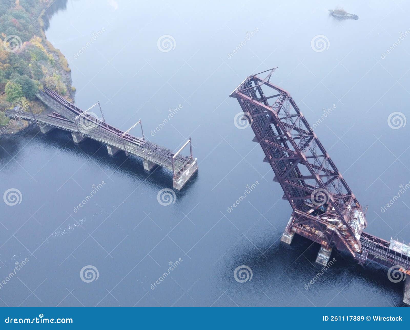 Scenic High-angle View of the Crook Point Bascule Bridge Stock Image ...