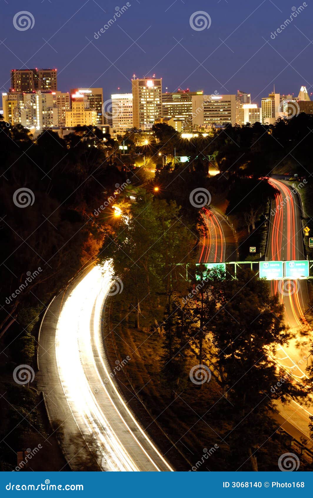 Scenic highway at night stock photo. Image of flow, scenic - 3068140