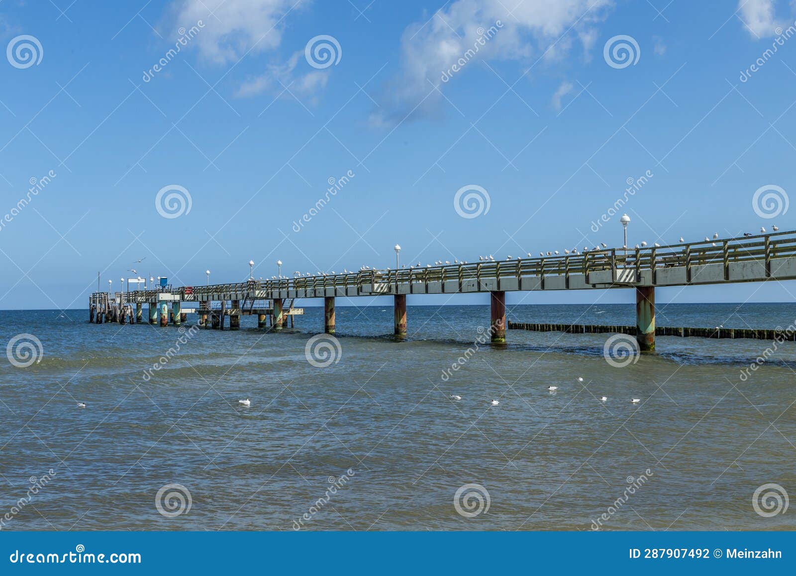 Scenic Historic Pier at Koserow, Usedom Stock Photo - Image of sunshine ...