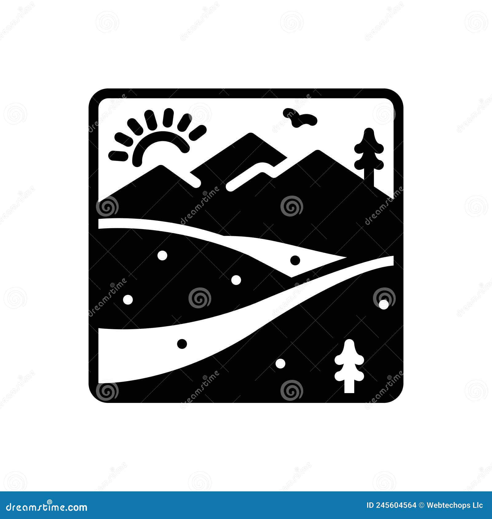 Black Solid Icon for Scenic, Beautiful and Pretty Stock Vector ...