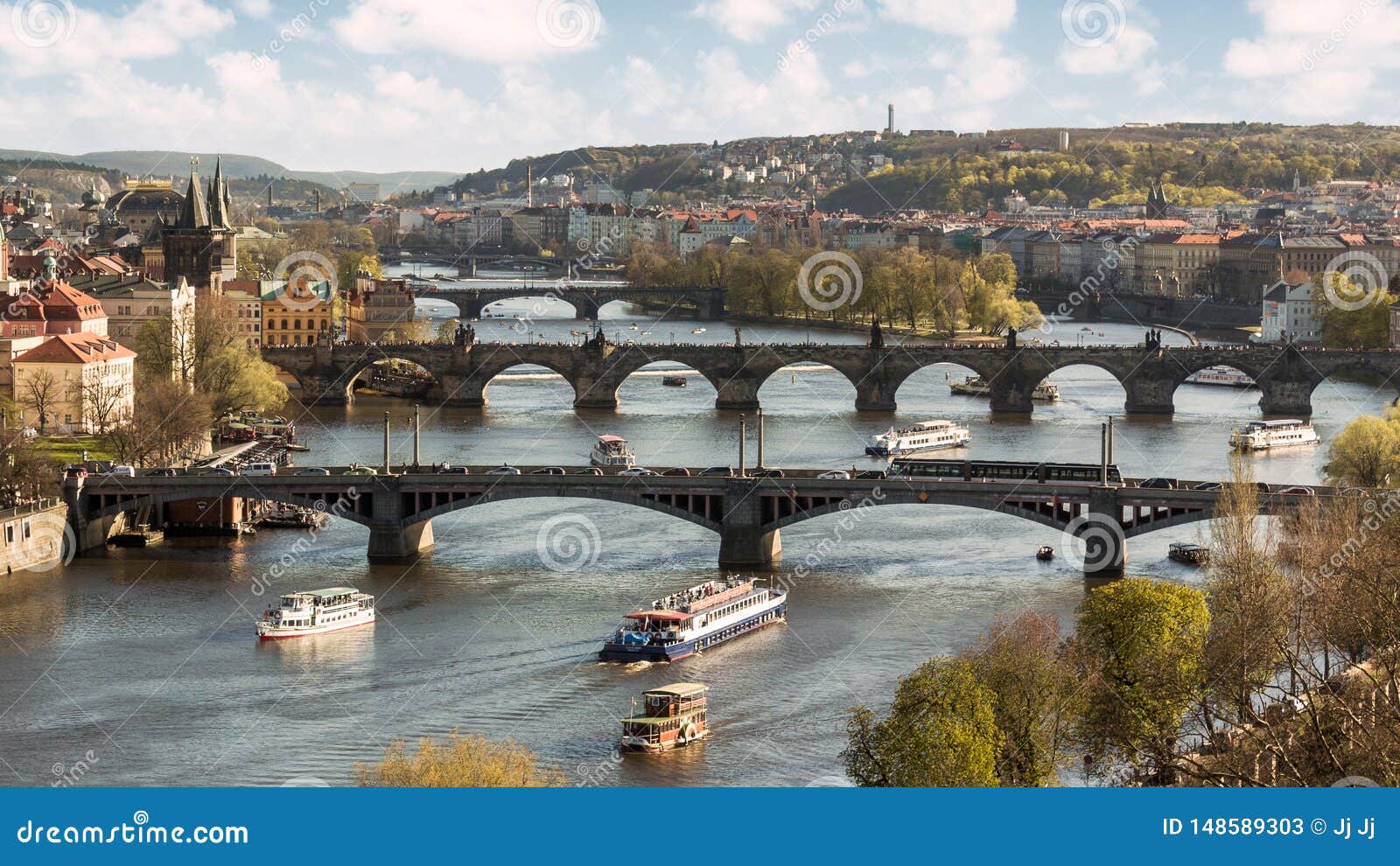 The Bridges of the Moldava River in Prague Editorial Stock Photo ...