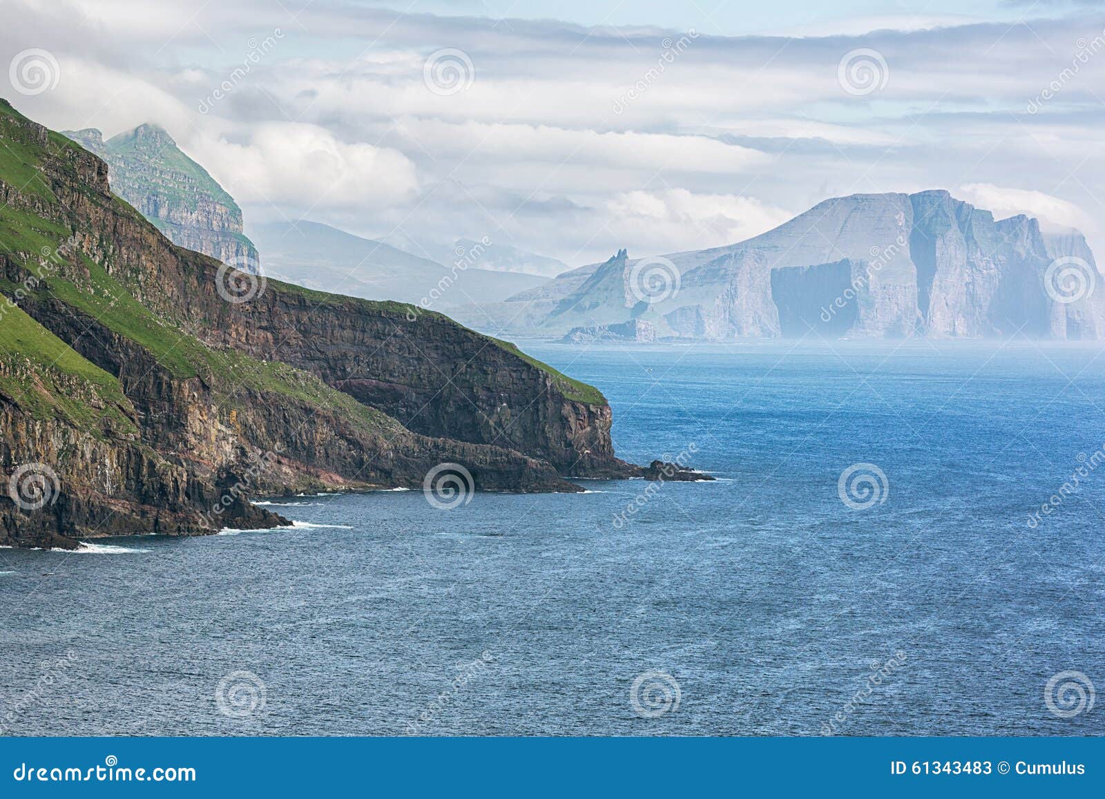 Scenic Landscape Seascape from Faroe Islands. Stock Image - Image of ...