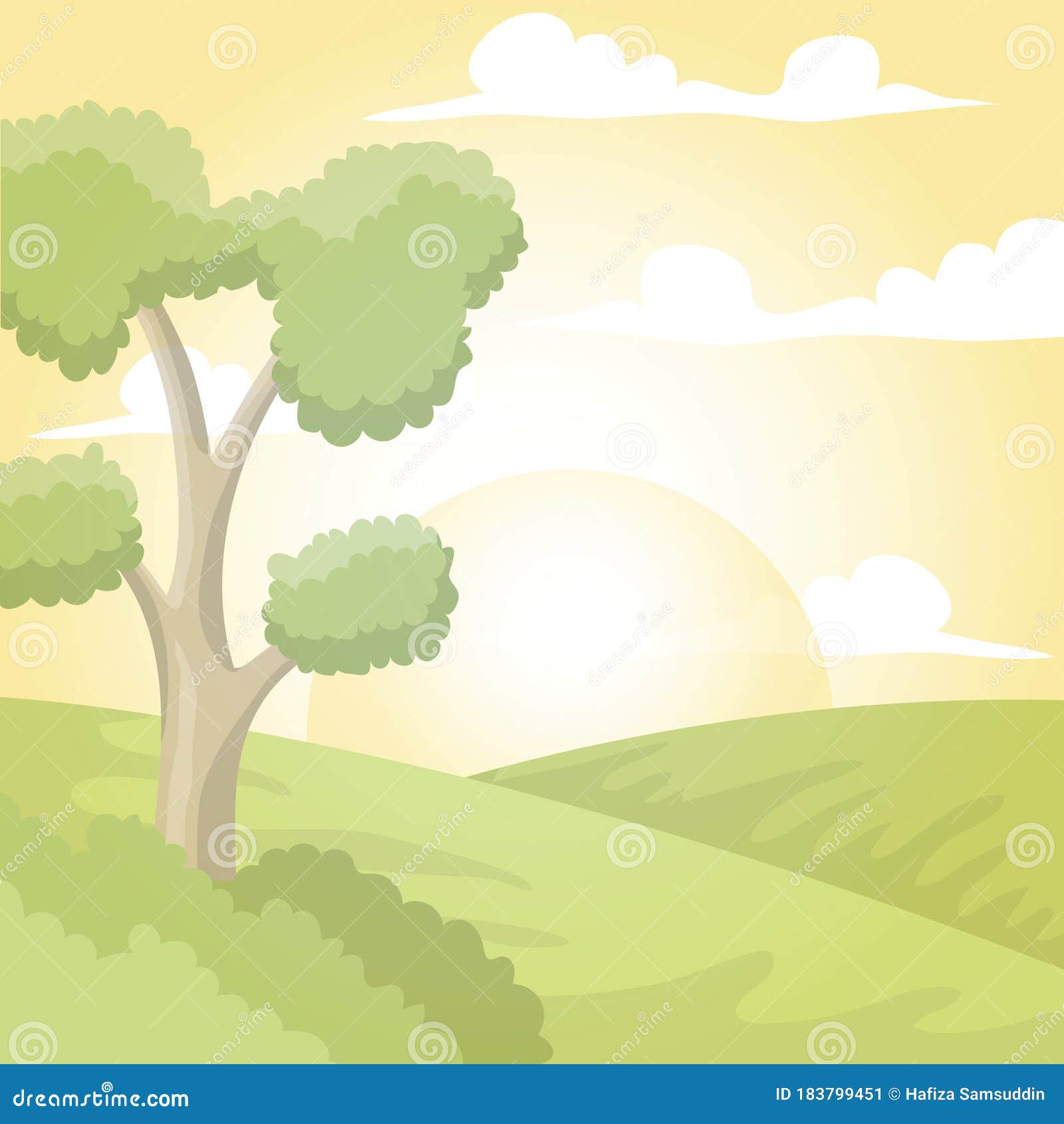 Scenic Landscape. Vector Illustration Decorative Background Design ...