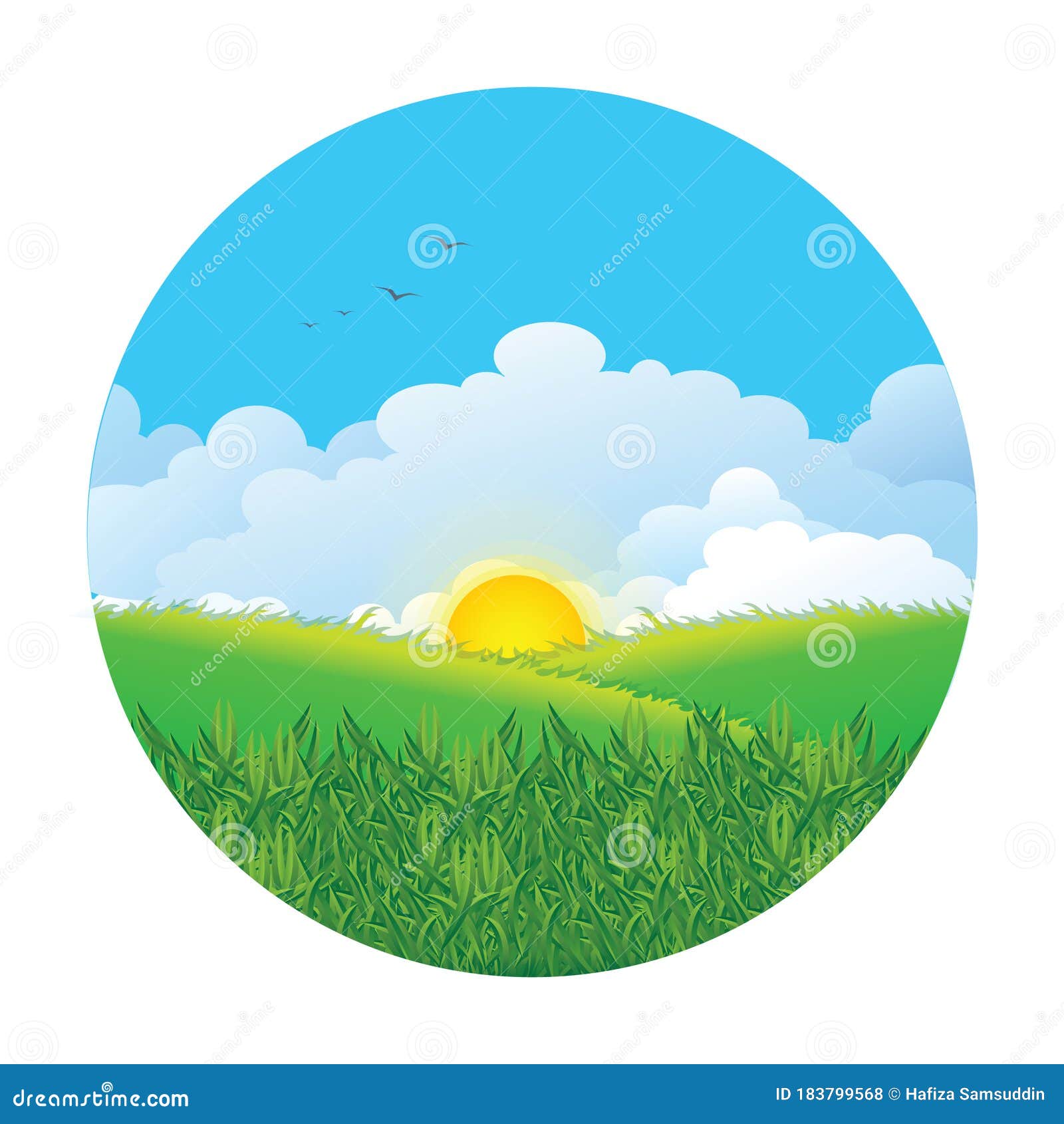 Scenic Landscape. Vector Illustration Decorative Background Design ...