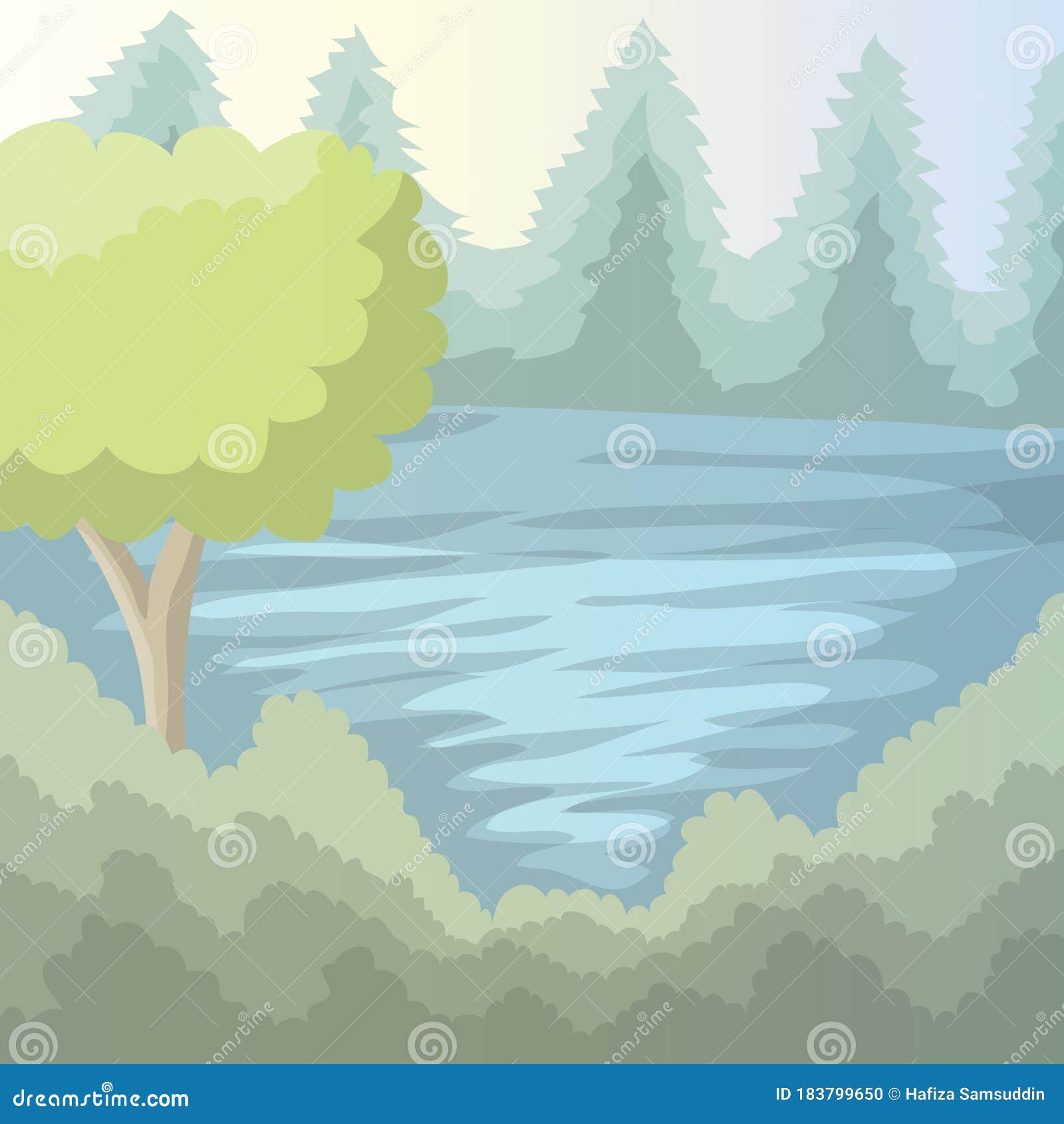 Scenic Landscape. Vector Illustration Decorative Background Design ...