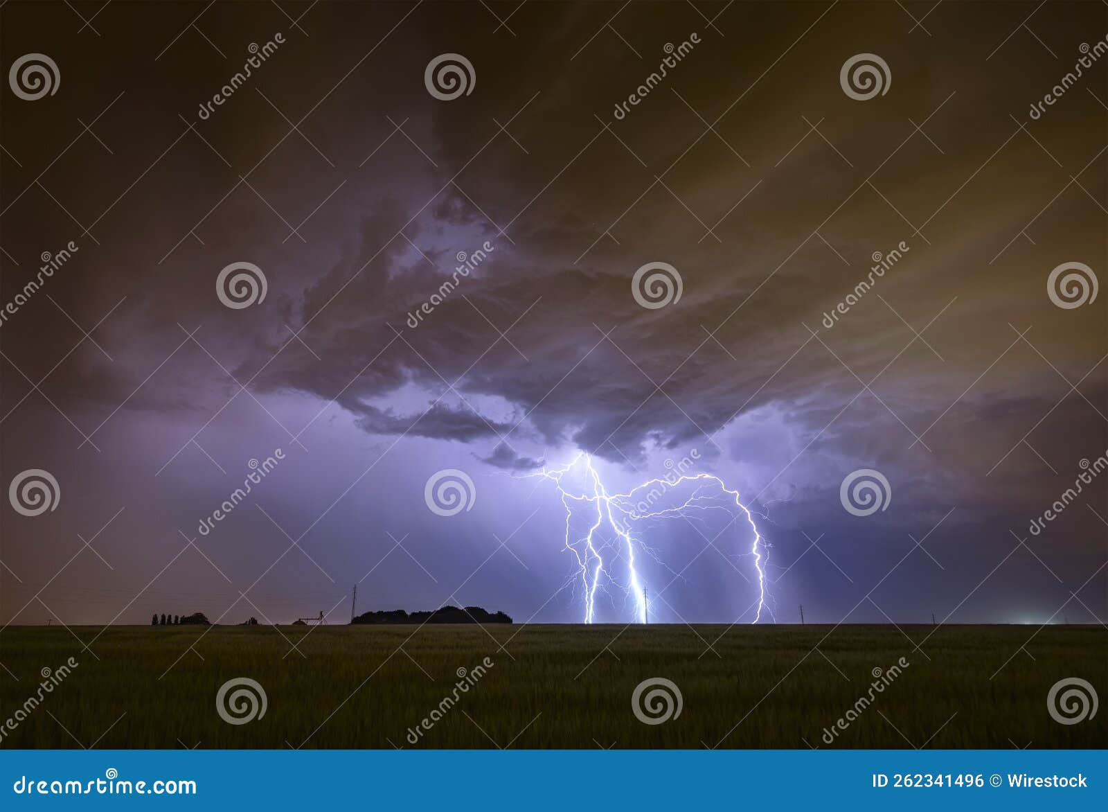 Scenic Lightning during Thunderstorm Stock Photo - Image of nature ...