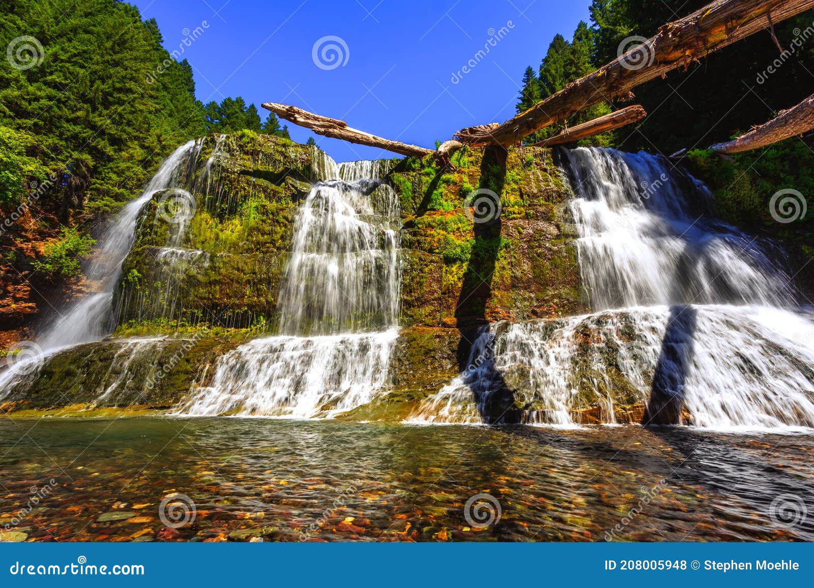 Scenic Lower Lewis River Falls, Washington State Stock Photo - Image of ...