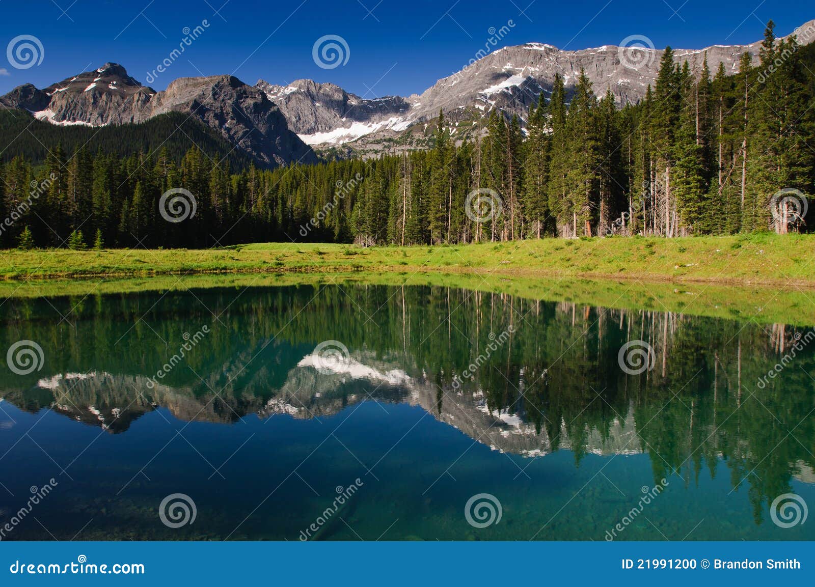 Scenic Mountain Lake stock photo. Image of environment - 21991200