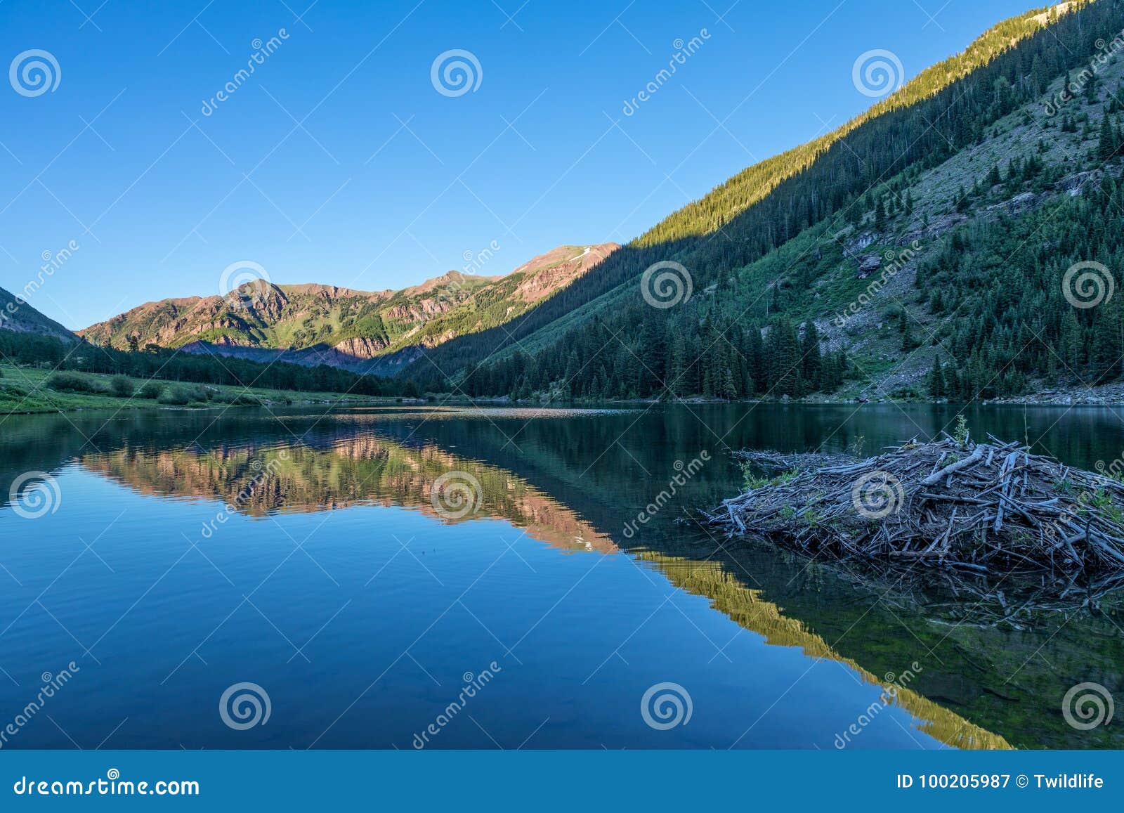 Scenic Mountain Lake Reflection Stock Image - Image of landscape ...