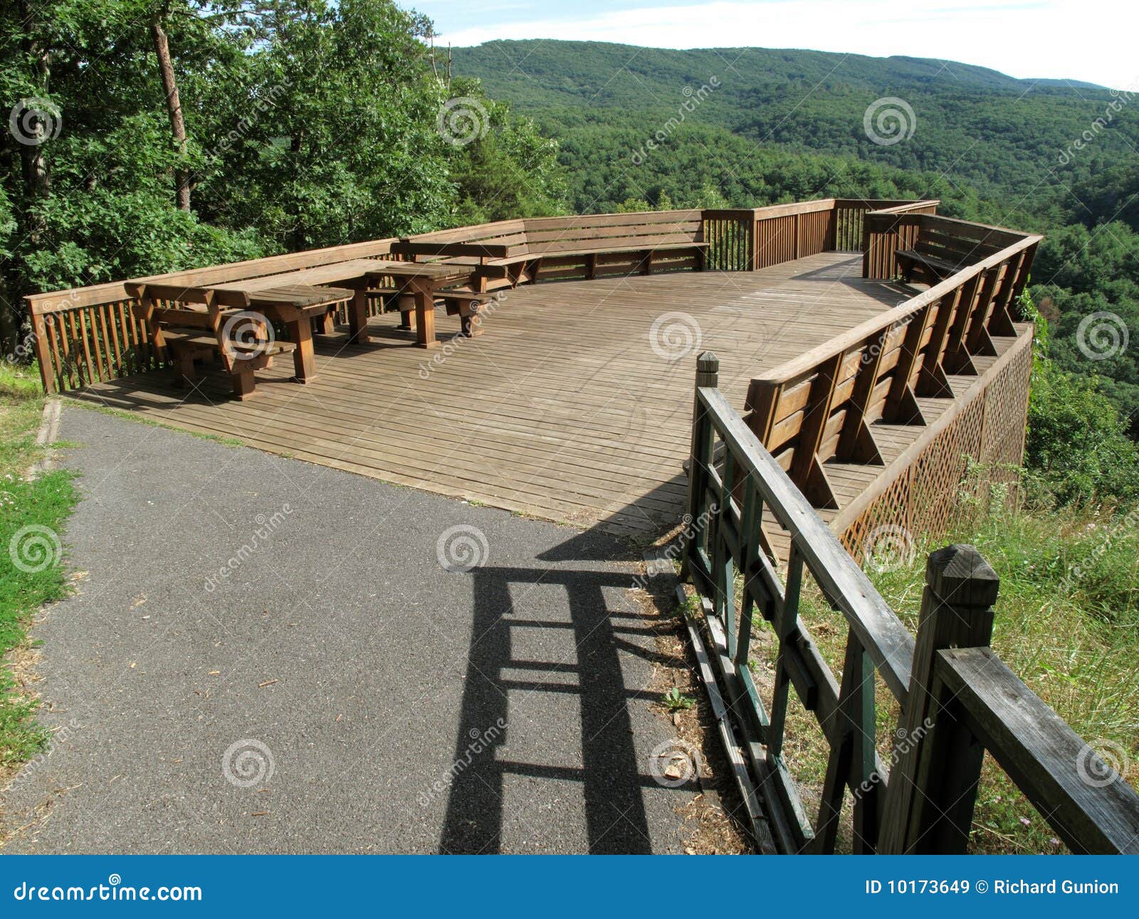 Scenic Mountain Overlook Deck Stock Image - Image of overlook, summer ...