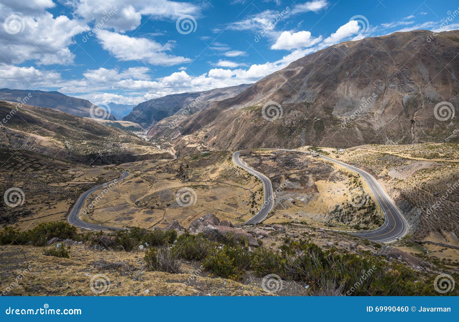 Scenic Mountain Road in the Andes, Peru Stock Photo - Image of scenic ...