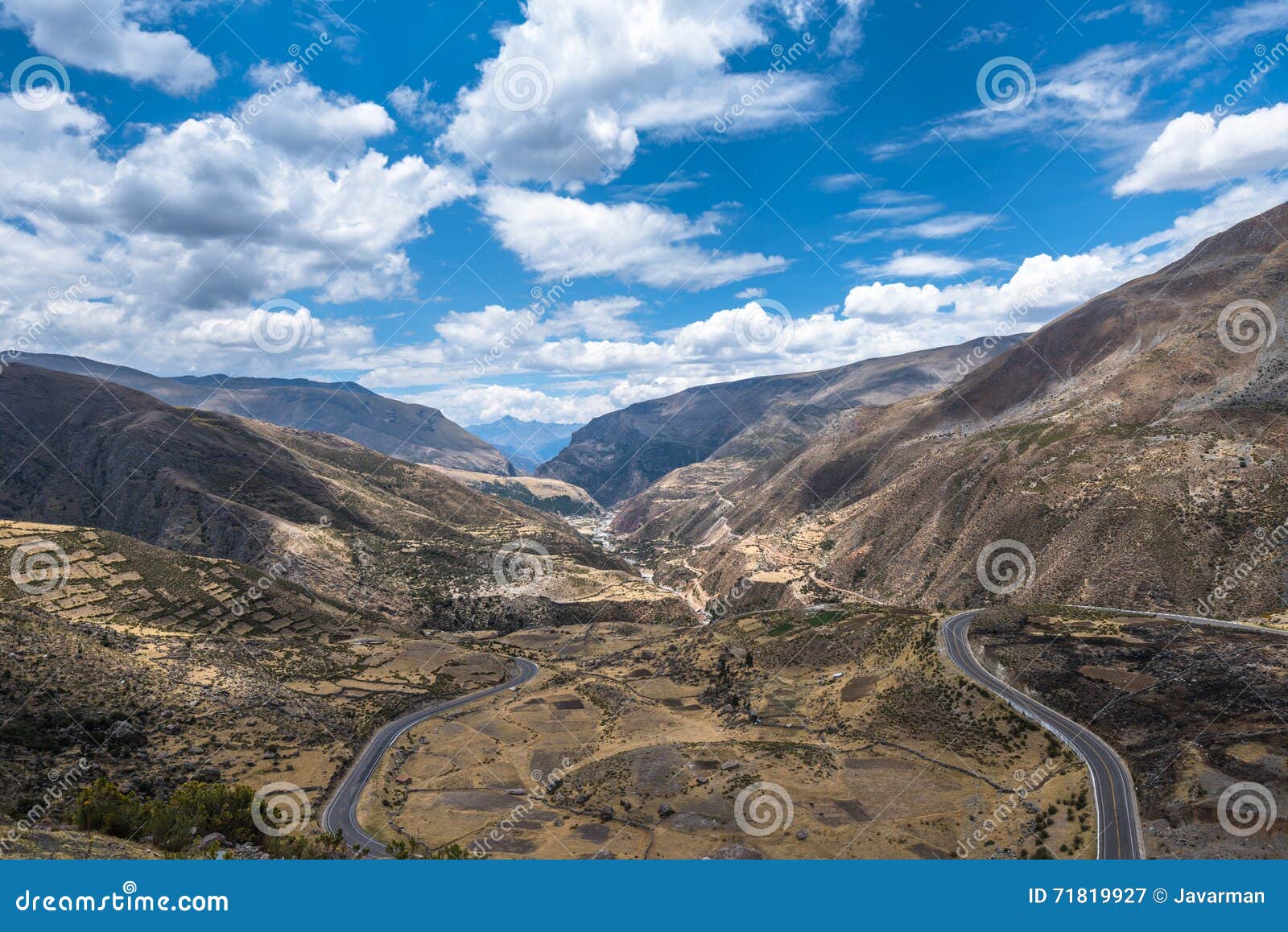 Scenic Mountain Road in the Andes, Peru Stock Image - Image of nature ...