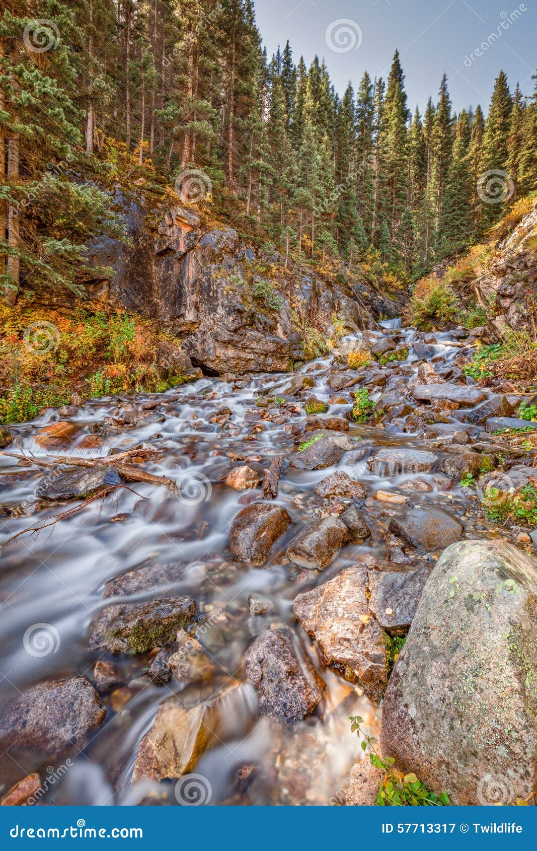 Scenic Mountain Stream in Autumn Stock Image - Image of landscape ...
