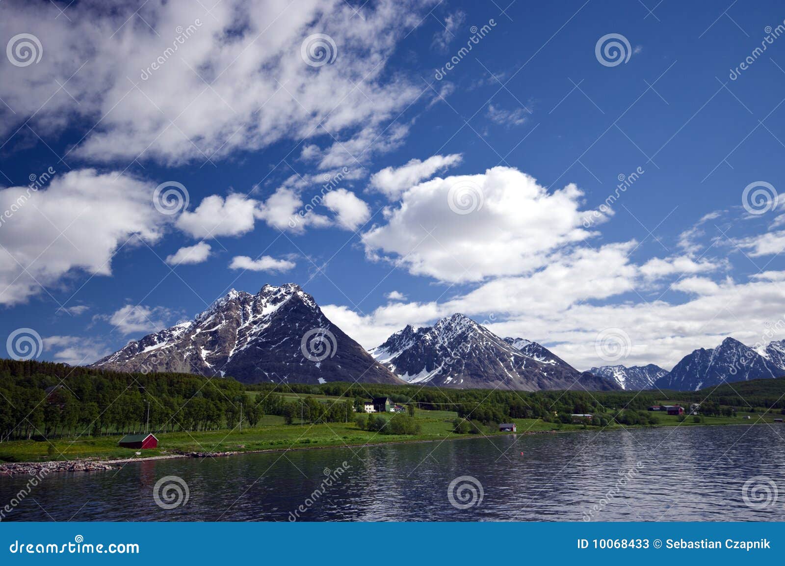 Scenic Norway stock image. Image of north, houses, troms - 10068433
