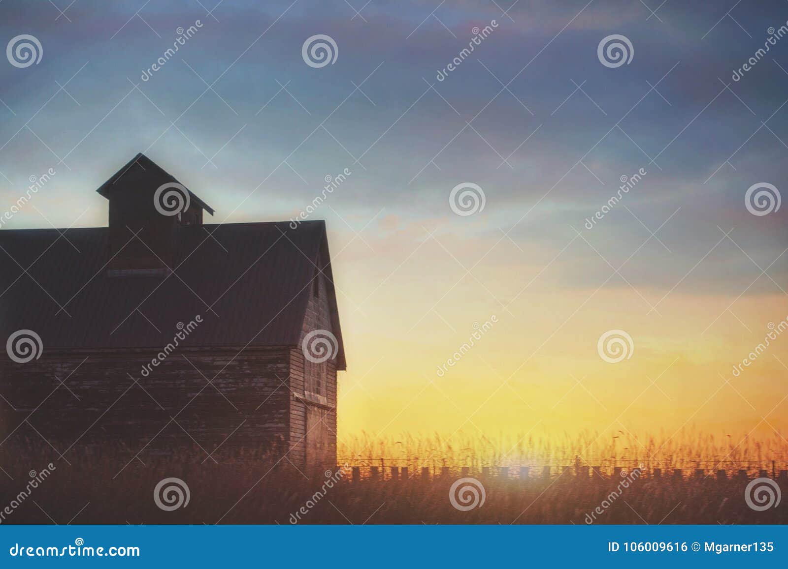 Barn at Sunset stock photo. Image of country, sunset - 106009616