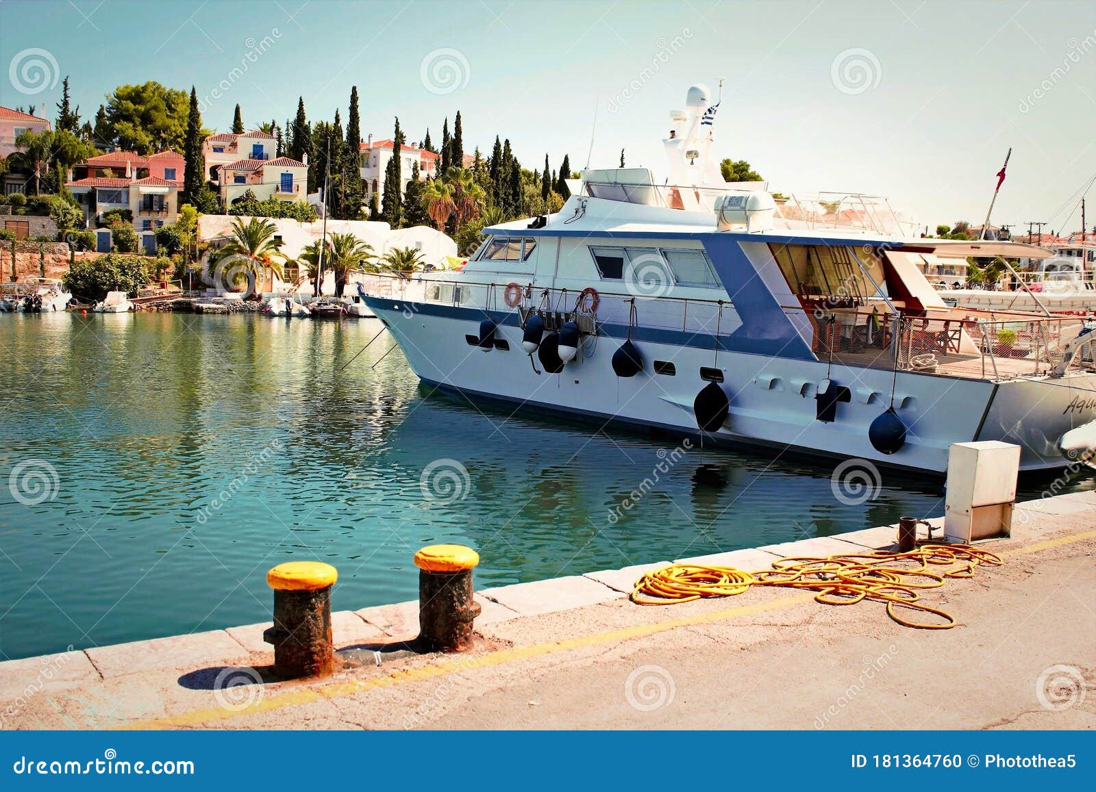 Scenic in the Old Harbor of Spetses Island Editorial Image - Image of ...