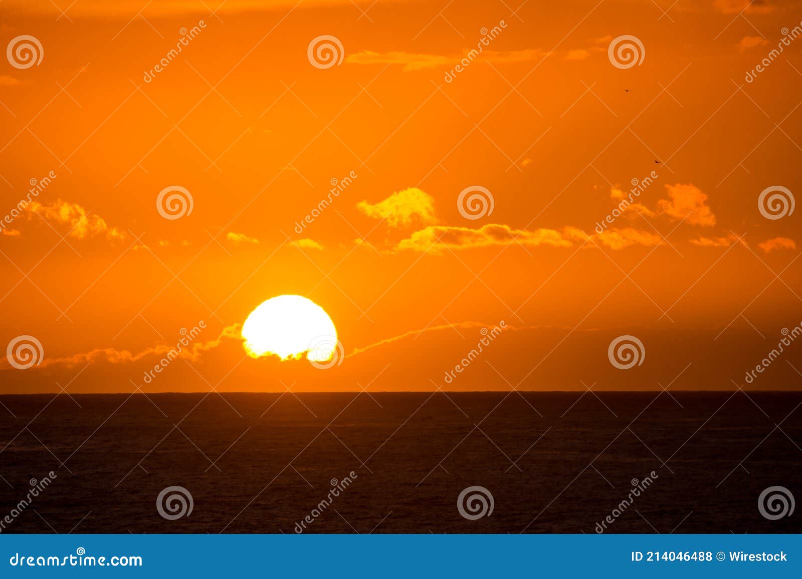 Scenic Orange Sunset at the Beach Stock Photo - Image of nature ...