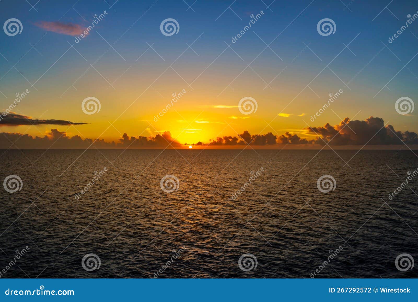 Scenic Orange Sunset Over the Calm Sea Stock Photo - Image of summer ...