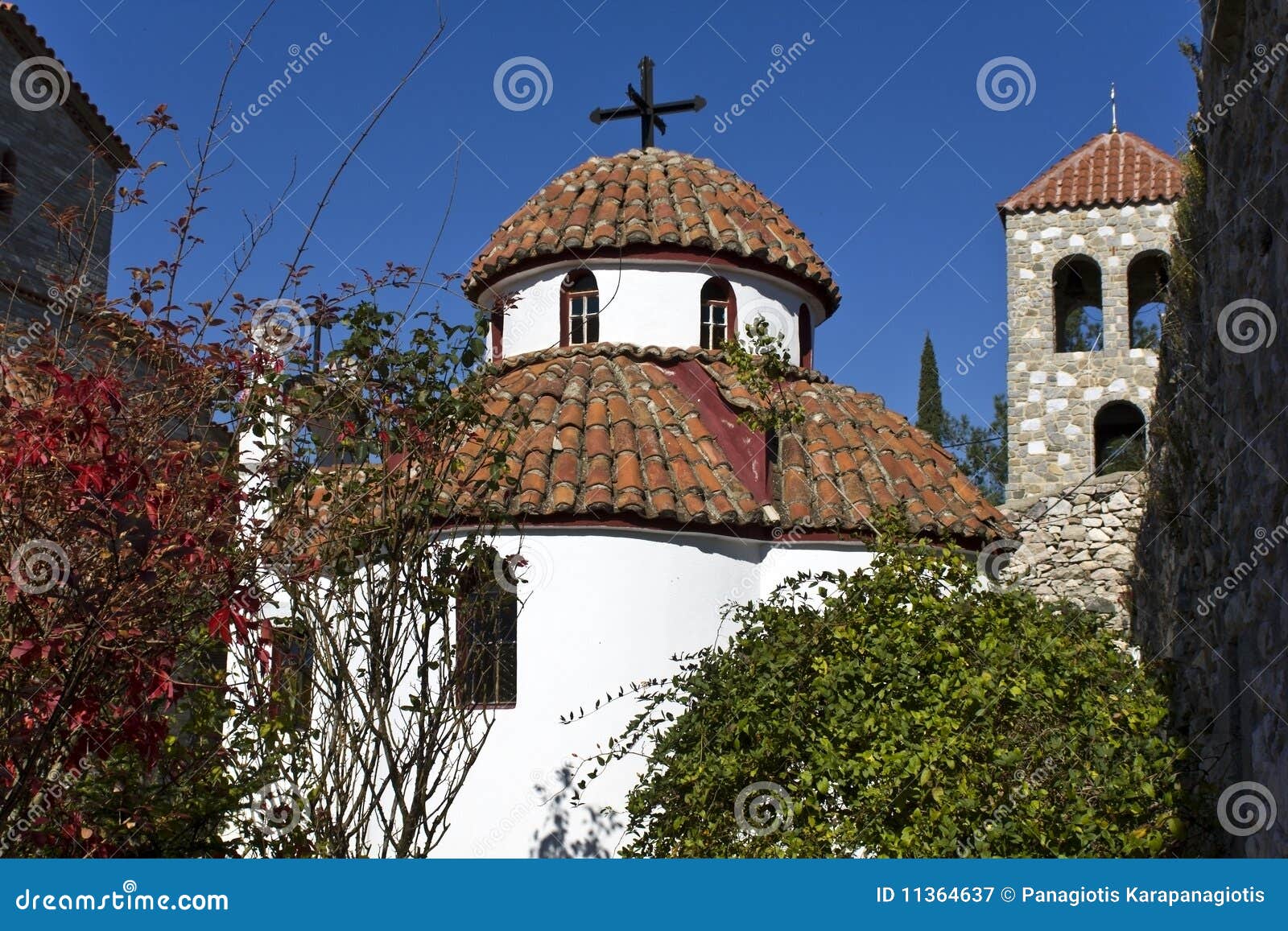 Scenic Orthodox Monastery at Greece Stock Image - Image of design ...
