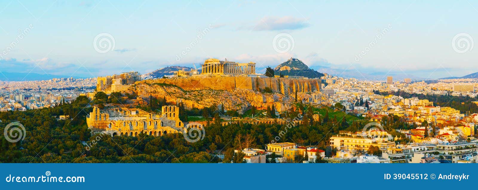 Scenic Overview of Athens with Acropolis Stock Photo - Image of ...