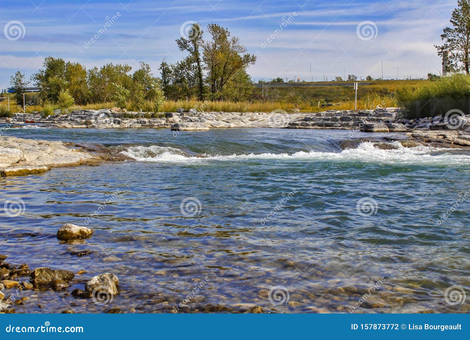 Rushing Water by Bow River stock photo. Image of panoramic - 157873772