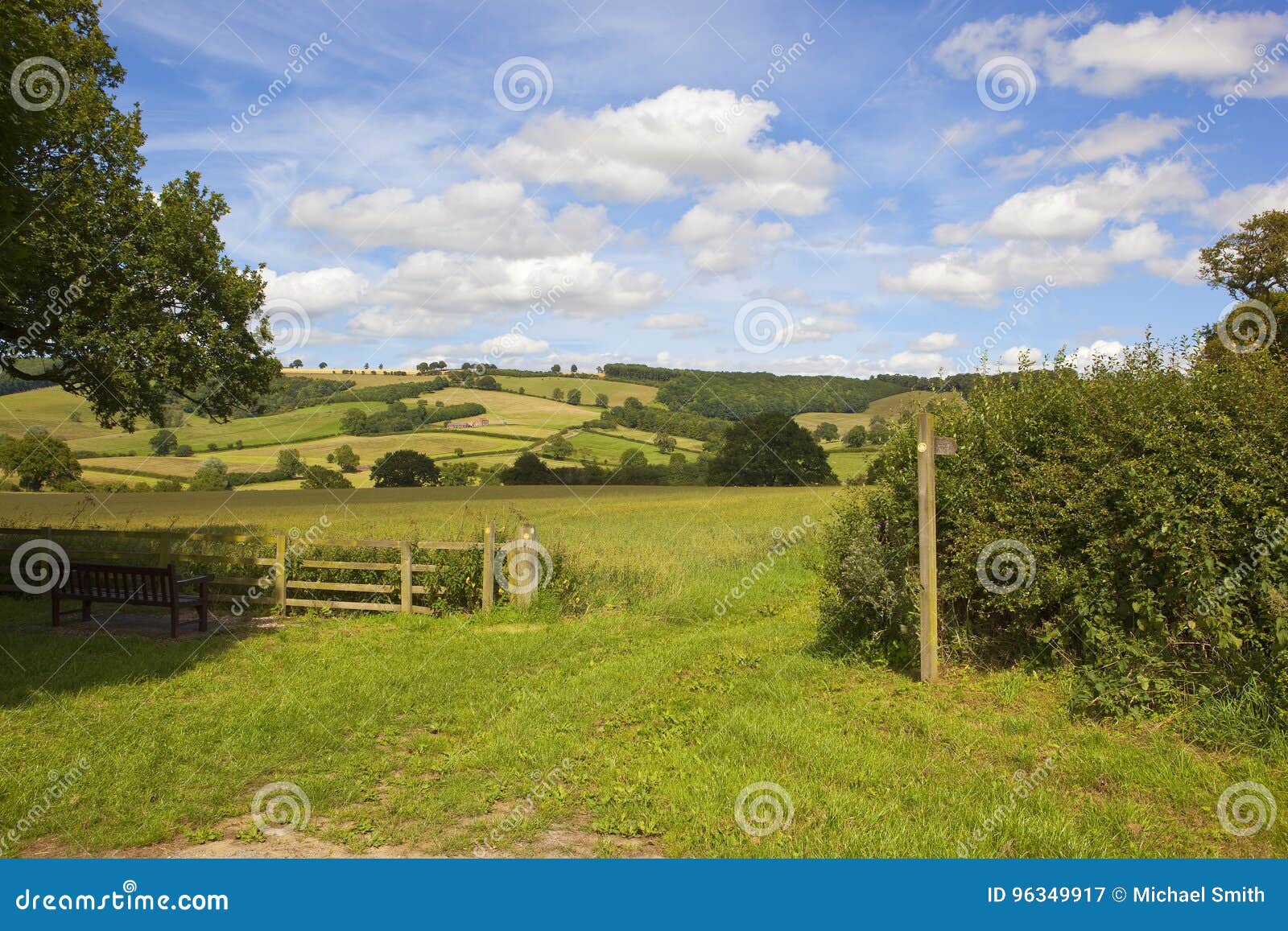 Scenic Patchwork Fields in Summertime Stock Image - Image of hills ...