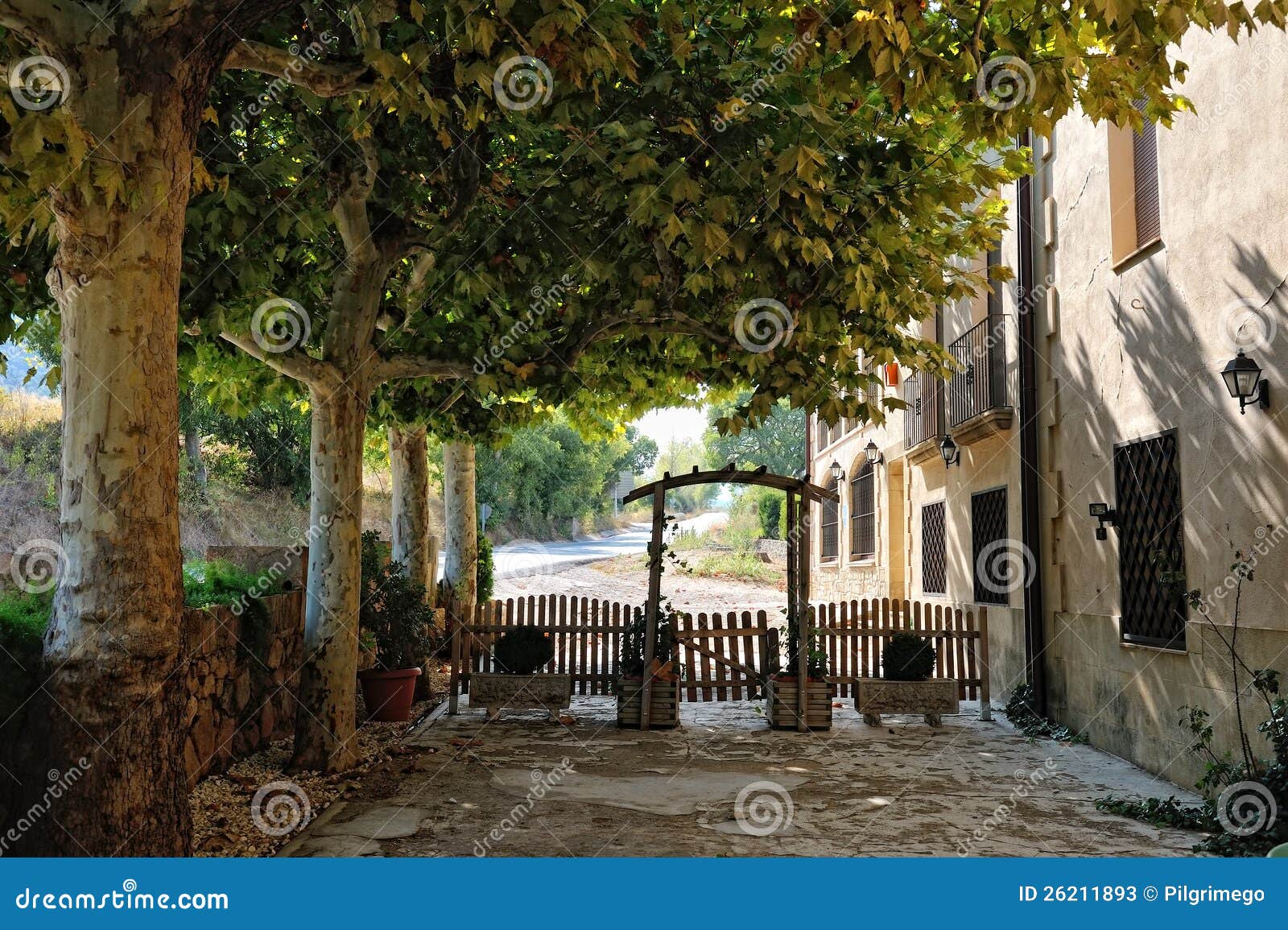 Scenic Patio of the Small Spanish Countryhouse. Stock Image - Image of ...