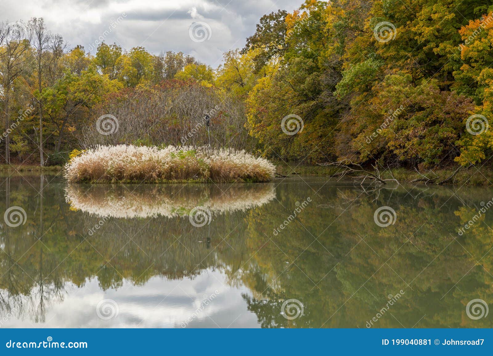 A Scenic Pond during Autumn Stock Image - Image of house, outdoors ...