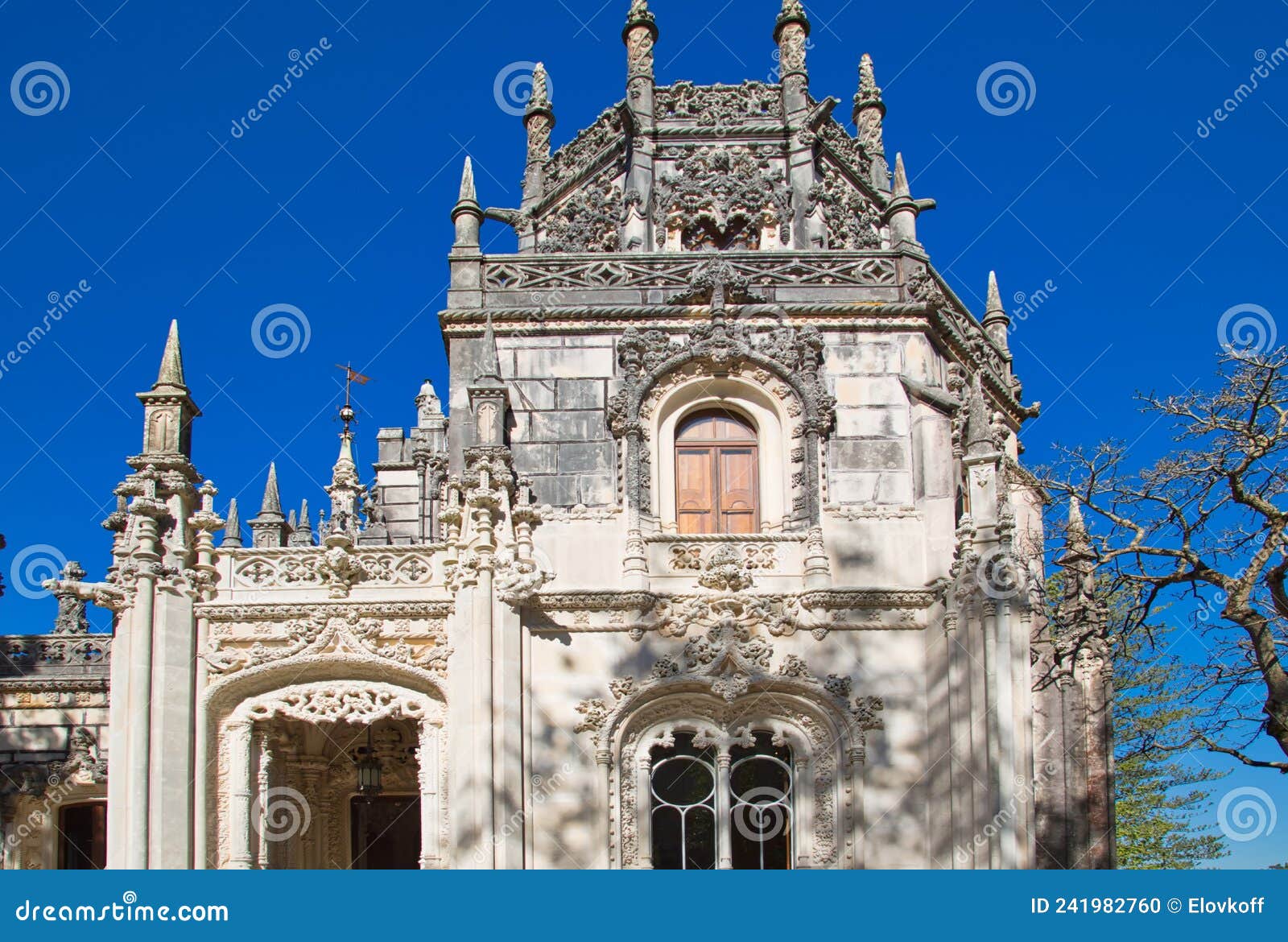 Scenic Quinta Da Regaleira Castle Stock Photo - Image of manueline ...
