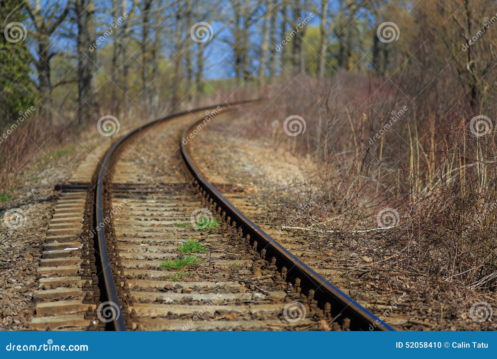 Scenic railroad in spring stock photo. Image of outdoor - 52058410