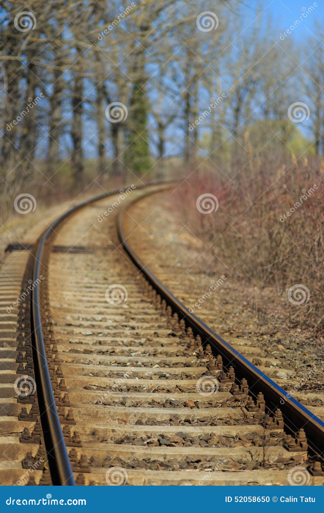 Scenic railroad in spring stock photo. Image of green - 52058650