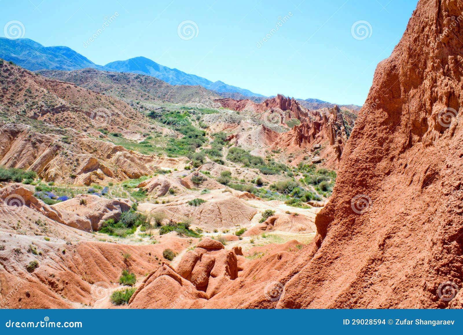 Scenic Red Rocks in the Mountains of Kyrgyzstan Stock Photo - Image of ...