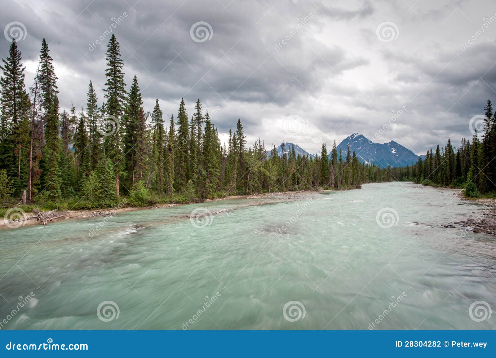 Scenic River in Jasper National Park Stock Photo - Image of blue ...