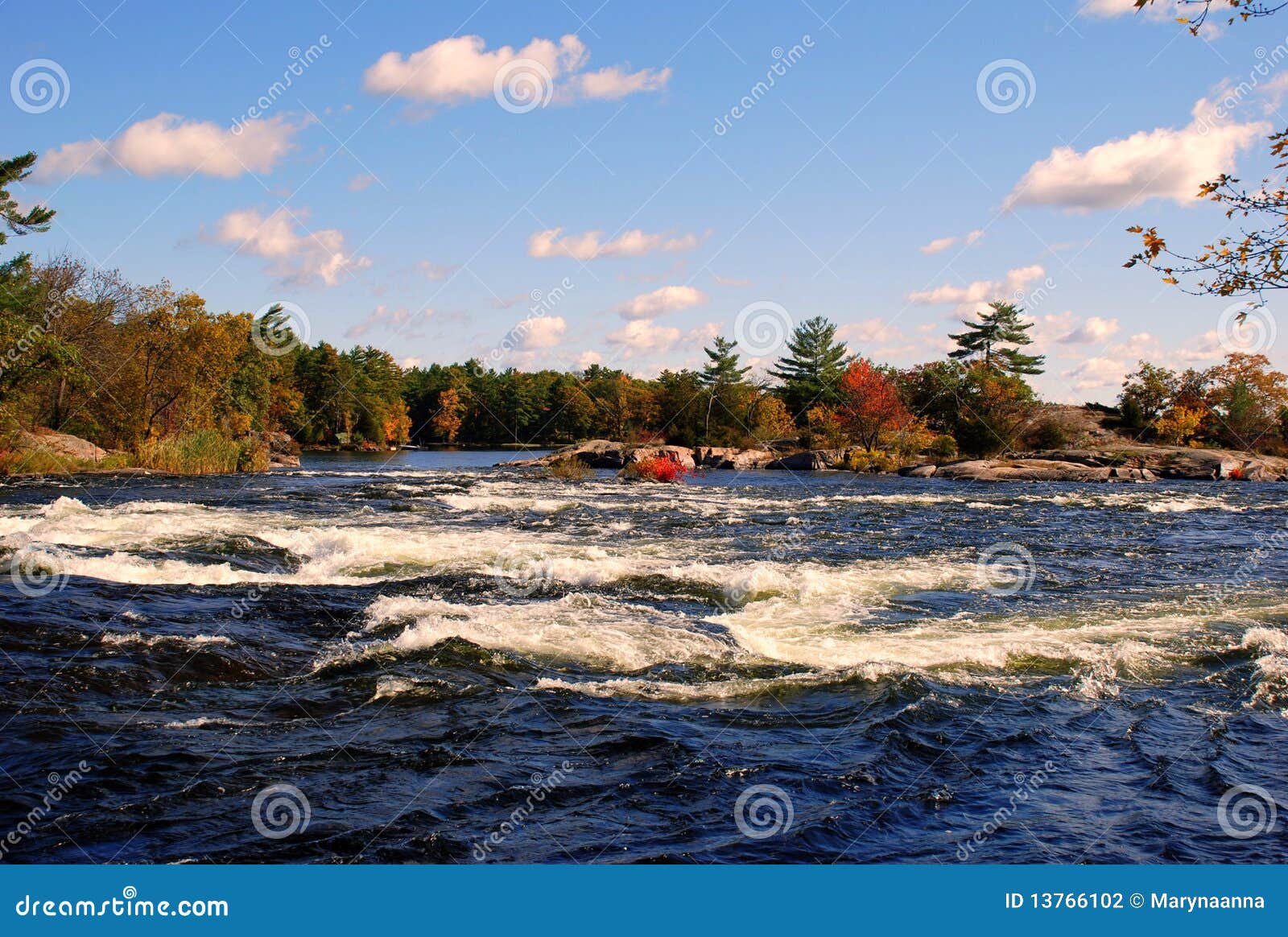 Scenic river and rapids stock photo. Image of ontario - 13766102