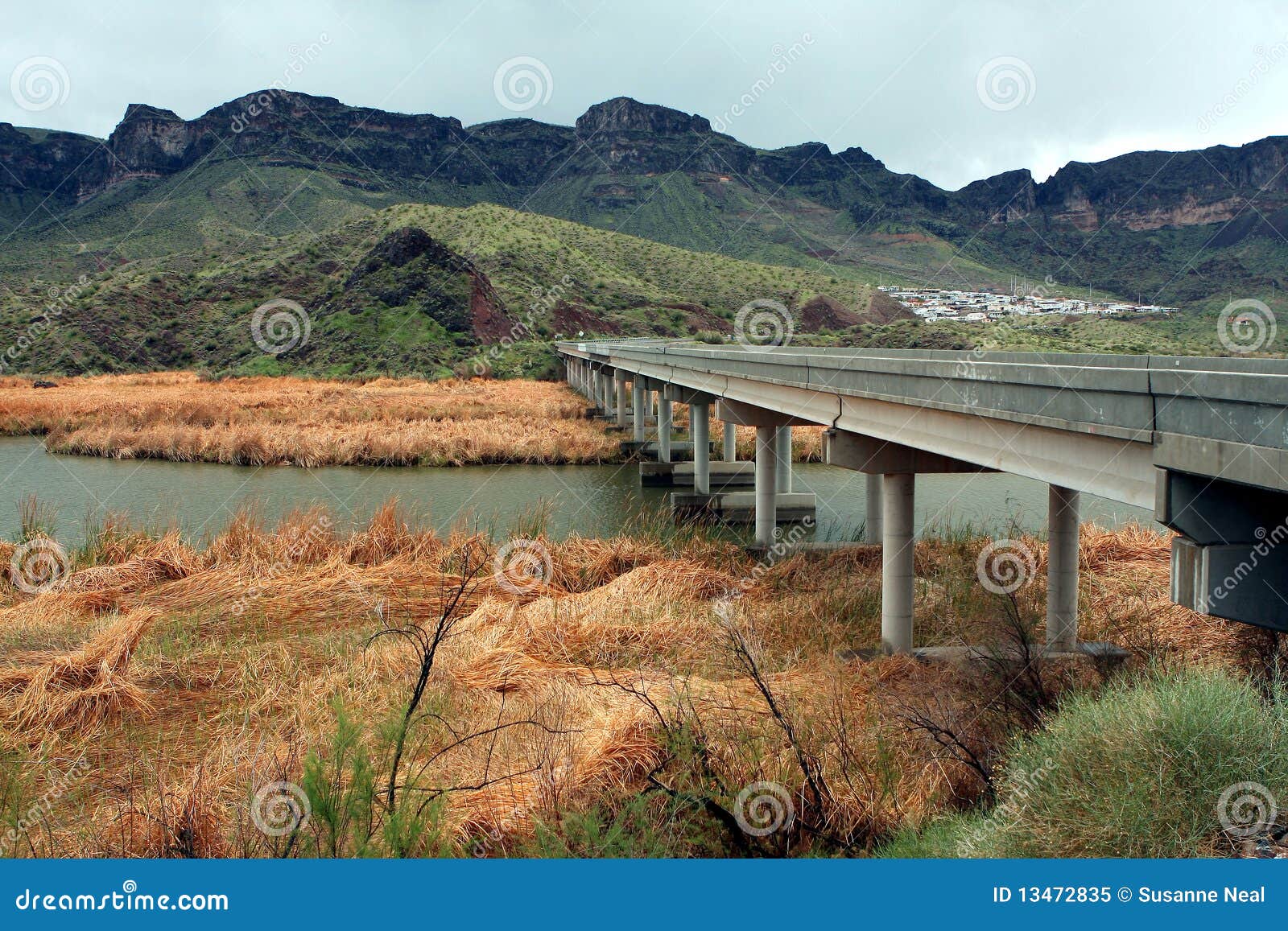 Scenic river under bridge stock image. Image of scenery - 13472835