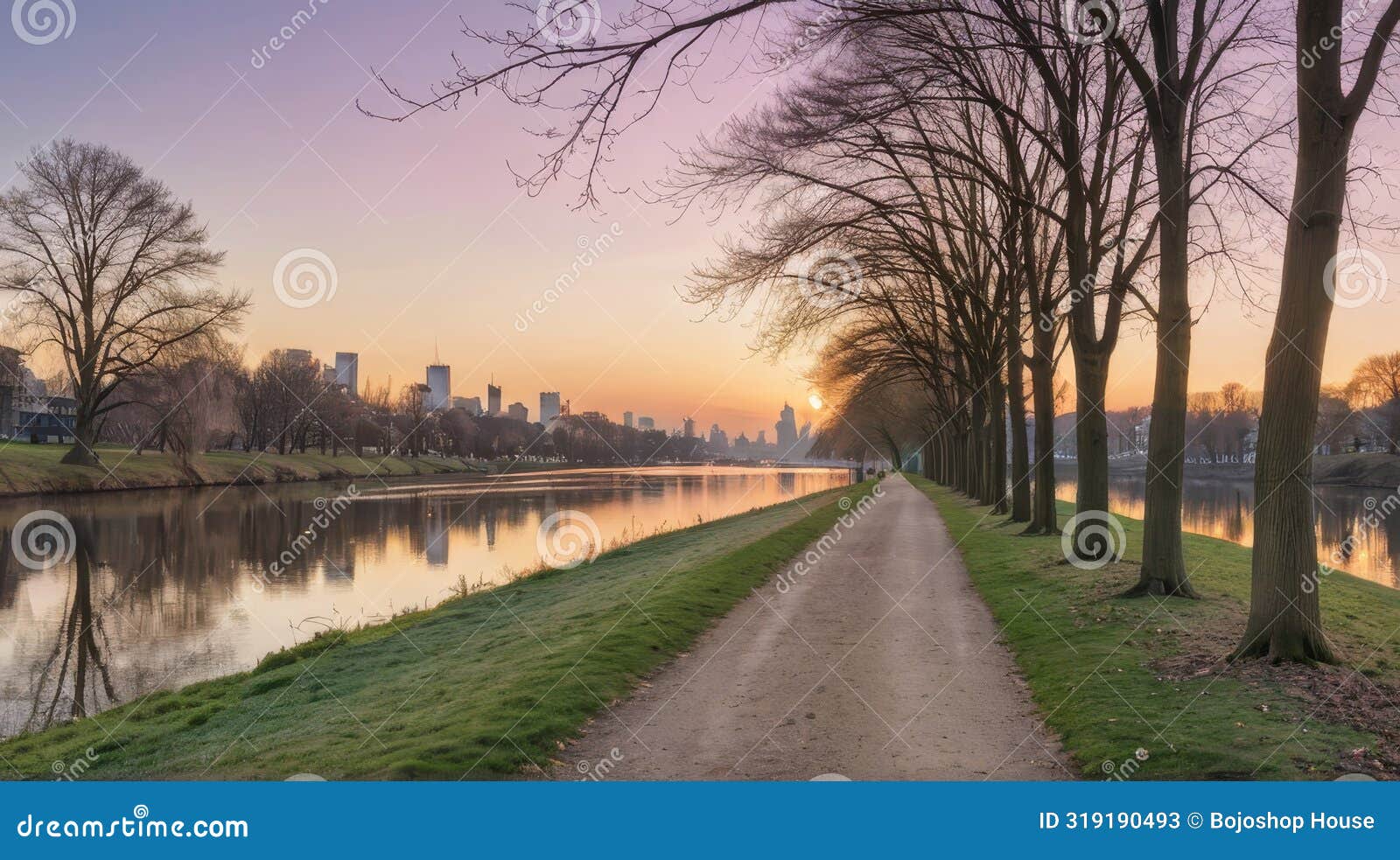 Scenic Riverside Walk In 1902 Showcasing Lanterns And Historic ...