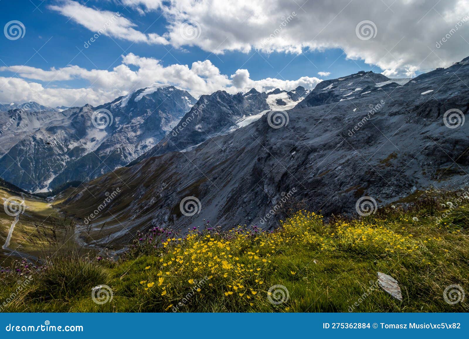 Scenic road in Alps stock photo. Image of hills, trail - 275362884