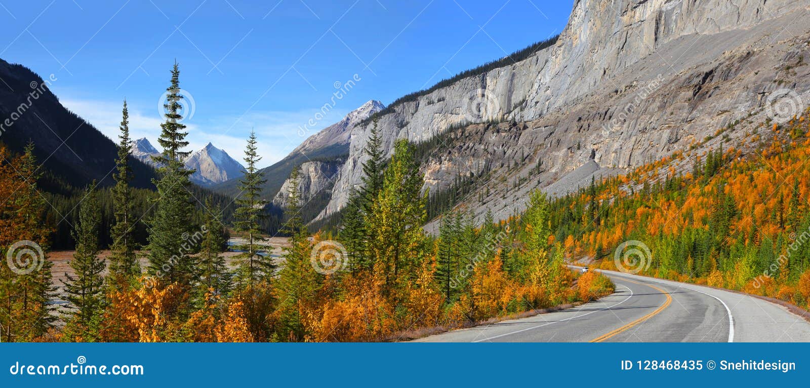 Scenic Road Ice Fields Parkway in Jasper National Park Stock Image ...