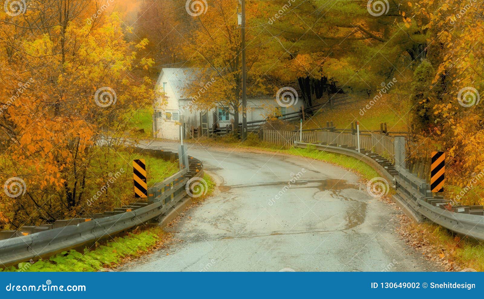 Quebec Countryside in Autumn Time Stock Photo - Image of road, asphalt ...