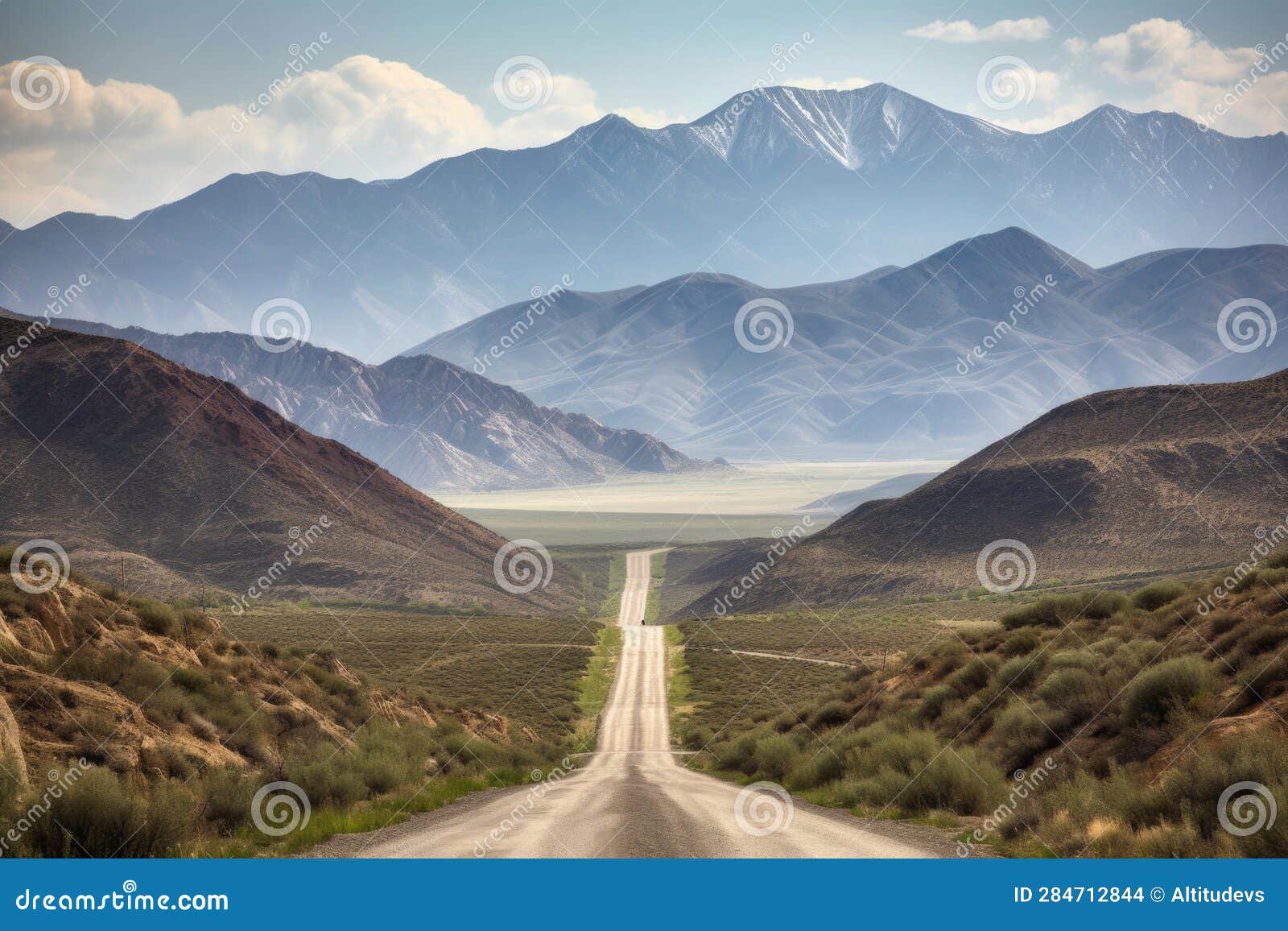 Scenic Road Trip with View of Mountain Range, with Peaks Visible in the ...