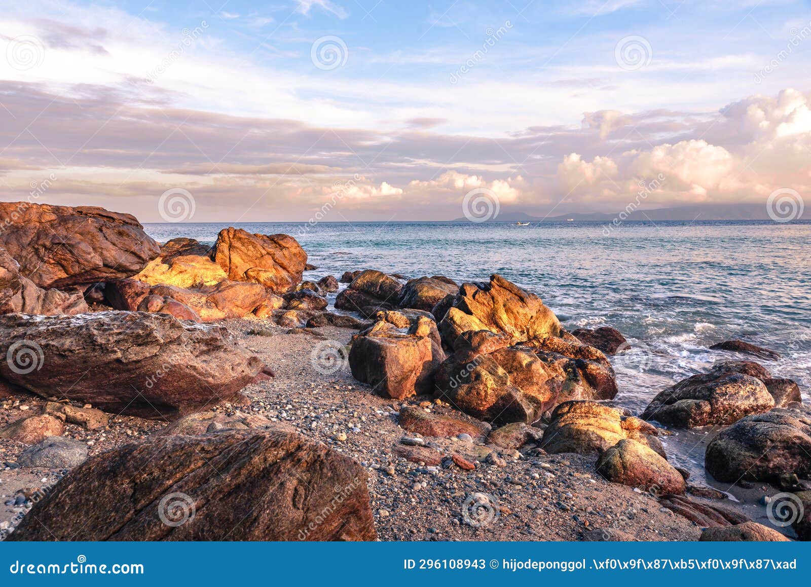 Scenic Rock Formation during Sunrise at the Beach of Mindoro ...