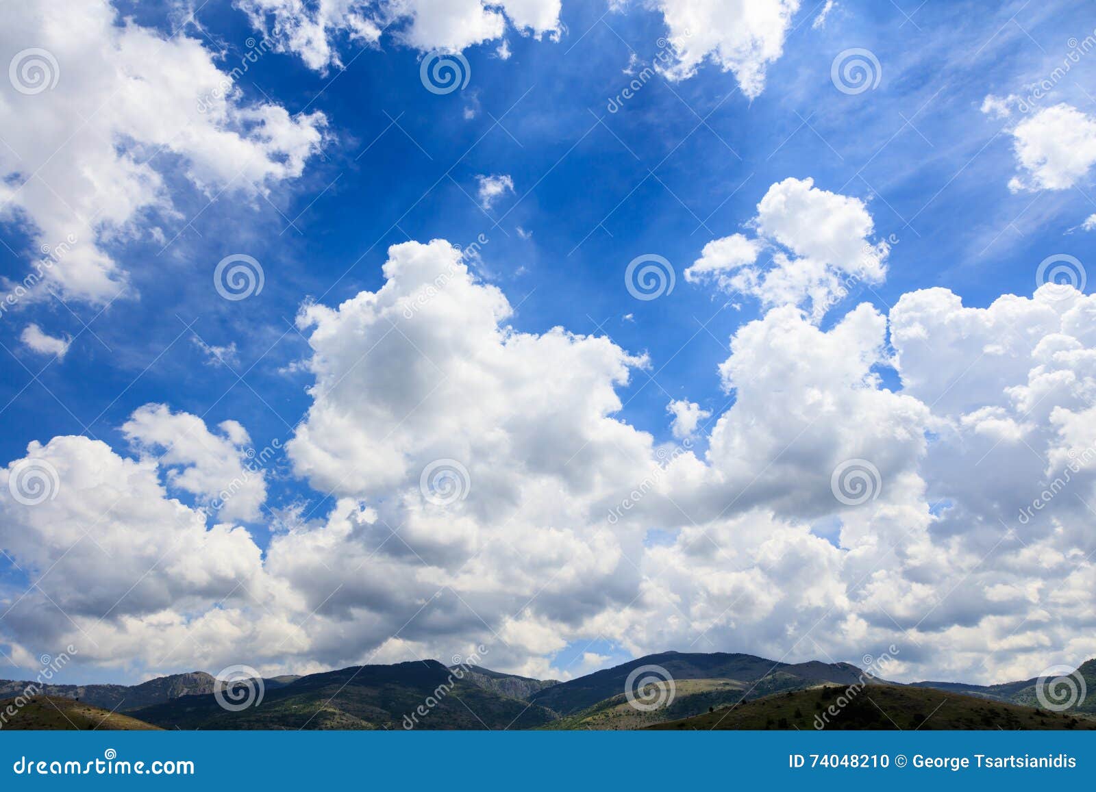 Scenic Rural Background with Blue Sky Stock Photo - Image of white ...
