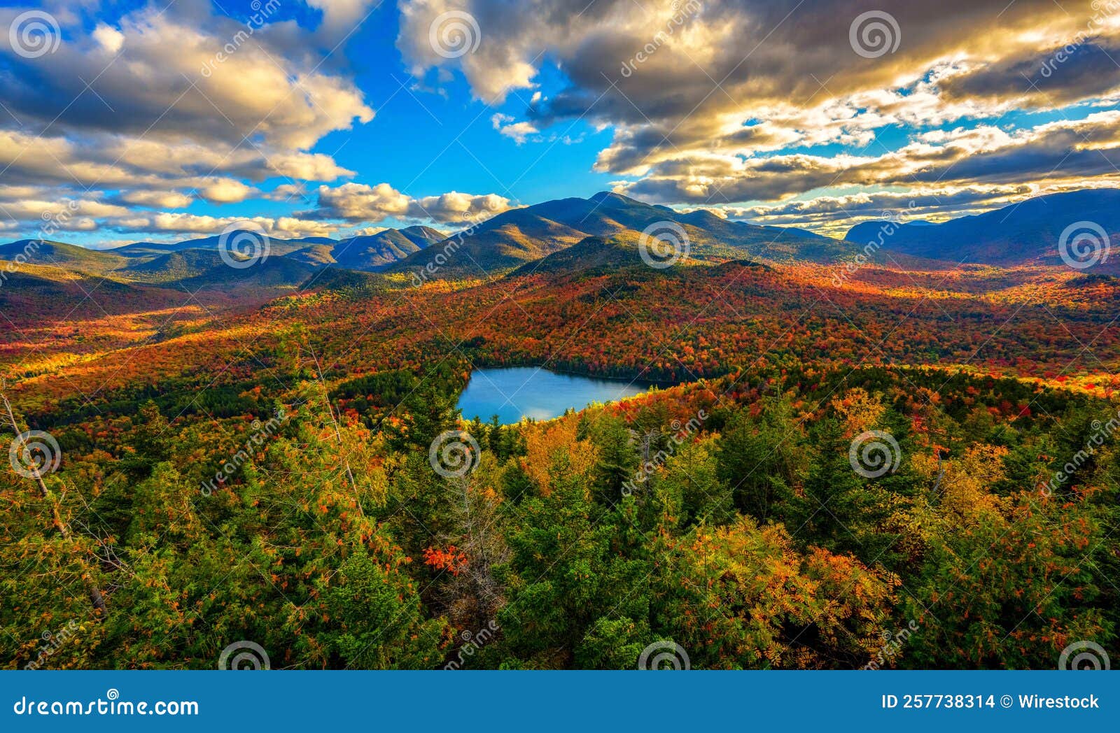 Scenic Shot of the Adirondacks in the Background of the Fall Forest ...