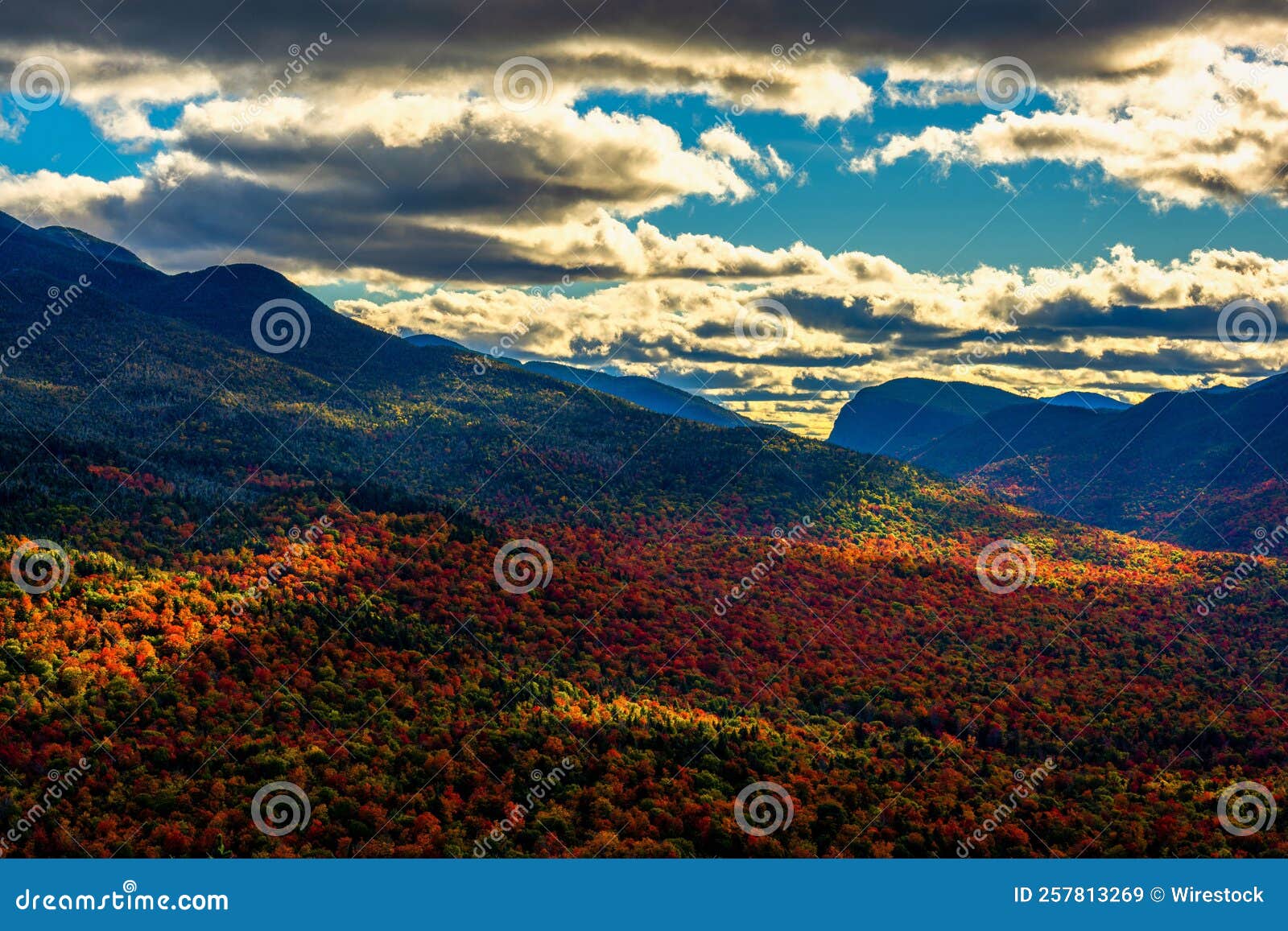 Scenic Shot of the Adirondacks in the Background of the Fall Forest ...