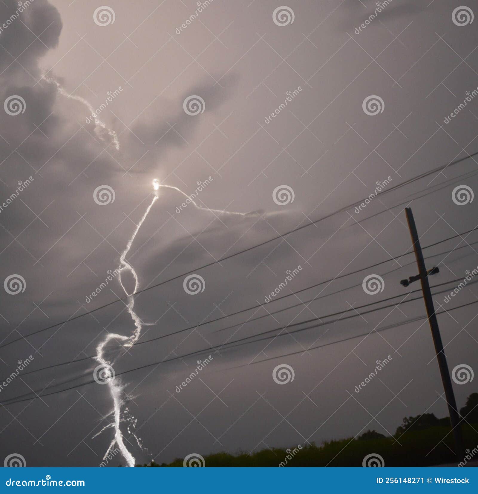 Scenic Shot of a Lightning Streak on the Sky Stock Image - Image of ...