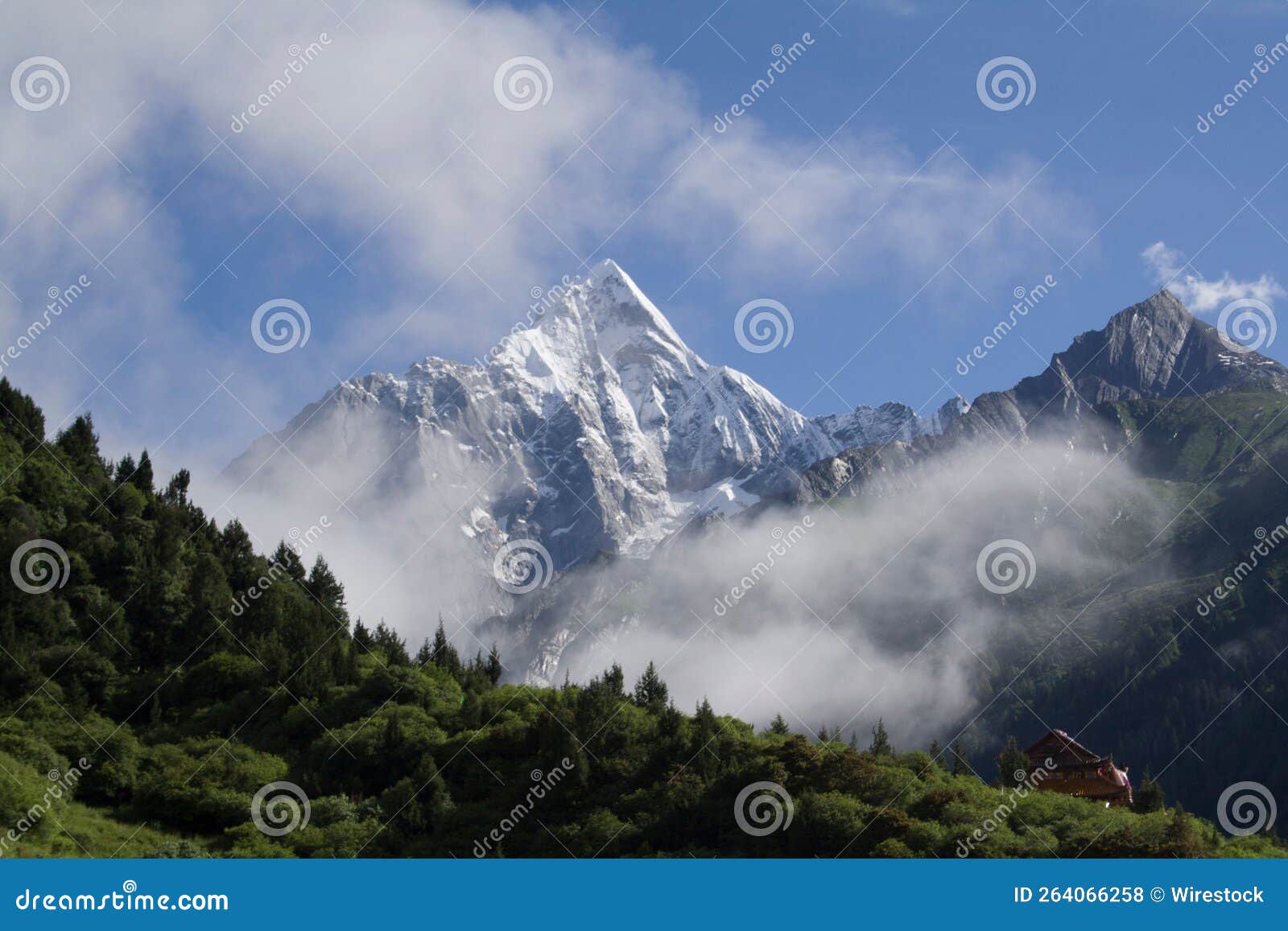 Scenic Shot of Sharp Mountain Peaks Covered in Snow and Surrounded by ...