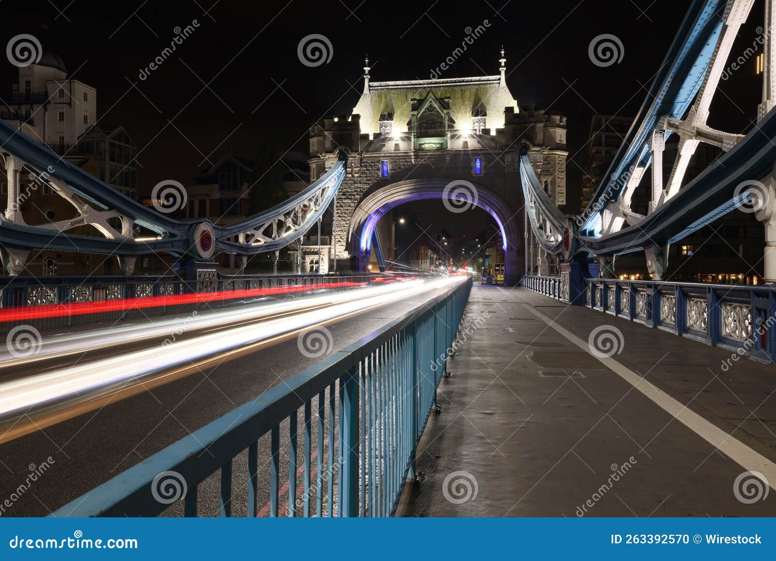 Scenic Shot of the Tower Bridge at Night, Long Exposure Stock Photo ...
