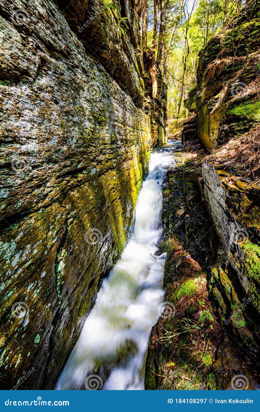 Scenic Silverthread Falls of Dingmans Ferry in Spring Stock Image ...