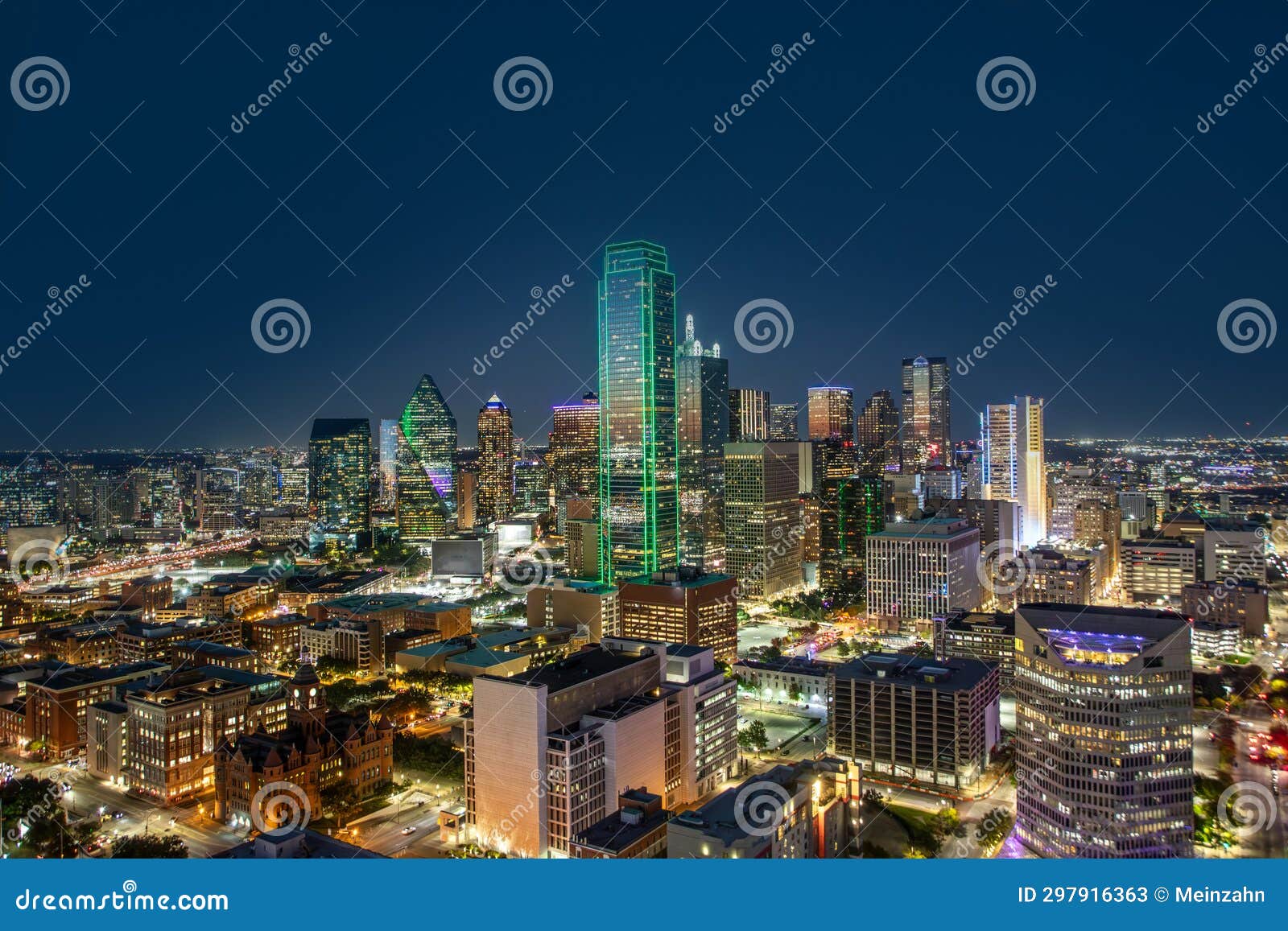 Scenic Skyline by Night in Dallas, Texas Editorial Stock Photo - Image ...